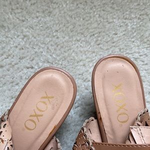 XOXO | Shoes | Nwot Tan Boho Floral Cutout Wedge Sandals Size 65 | Poshmark